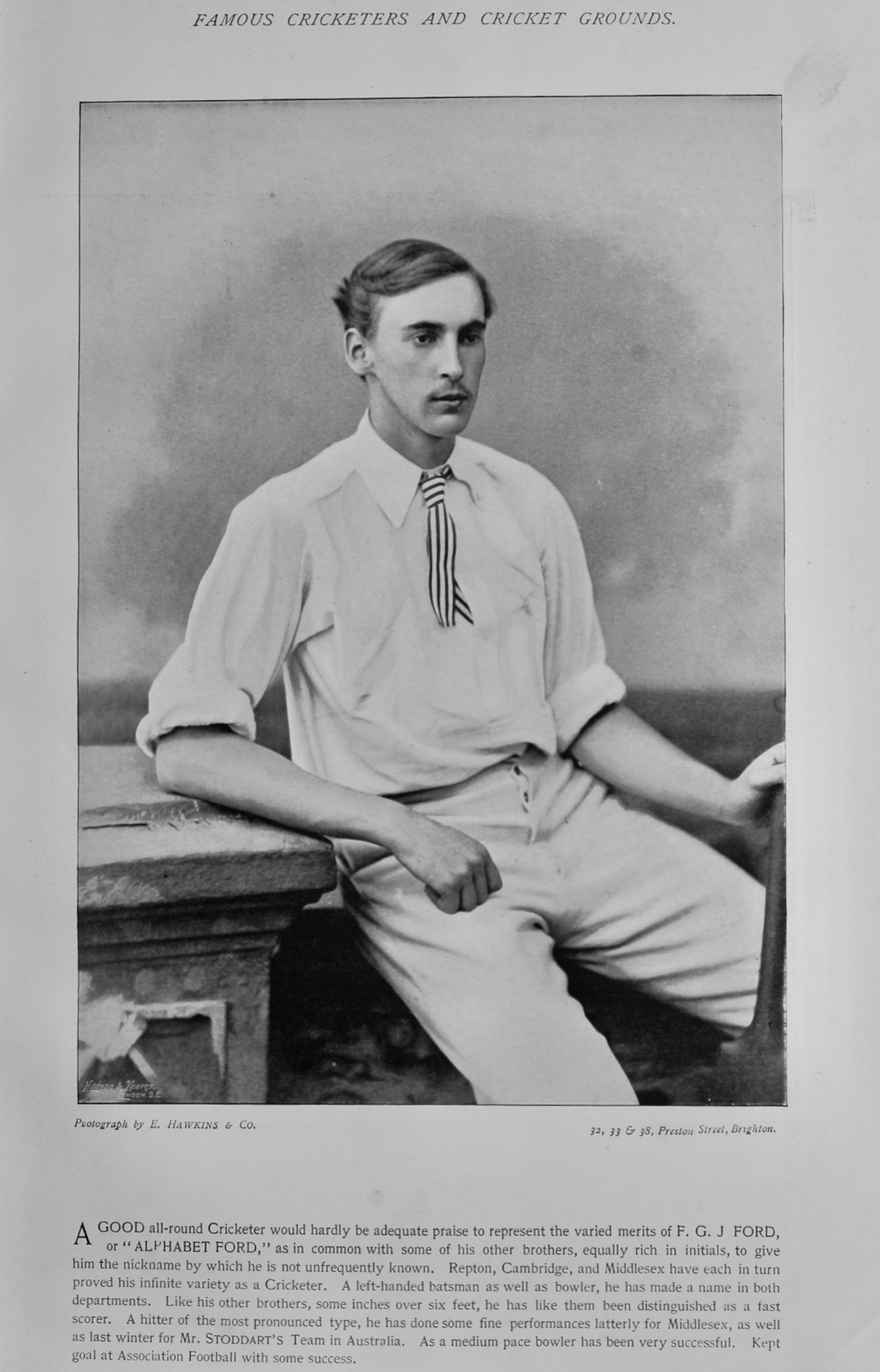 Francis Gilbert Justice Ford & Gloucestershire (Team Photo) 1895.