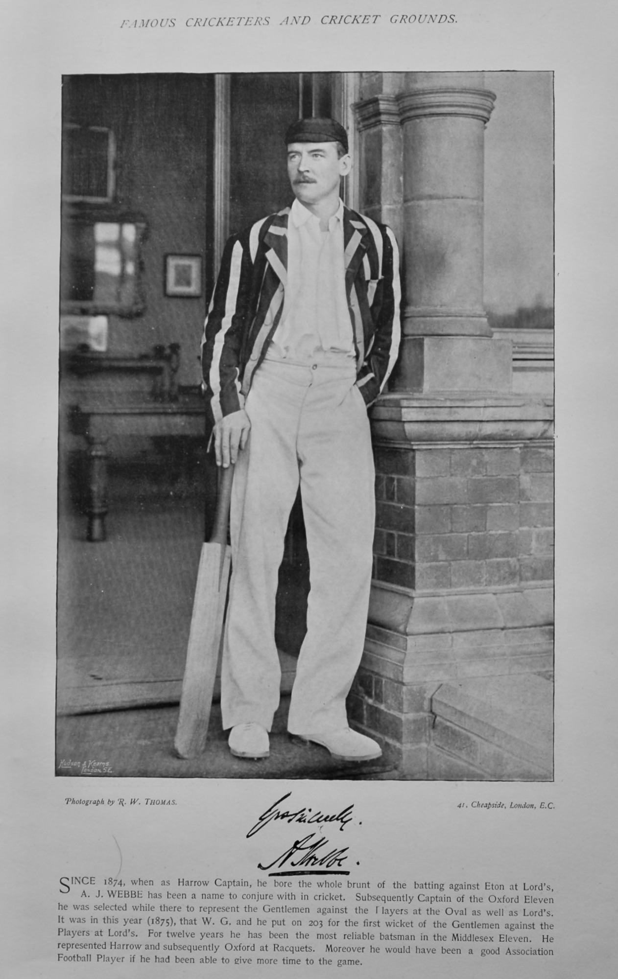 Alexander Josiah Webbe & Alec Hearne. 1895. (Cricketers).