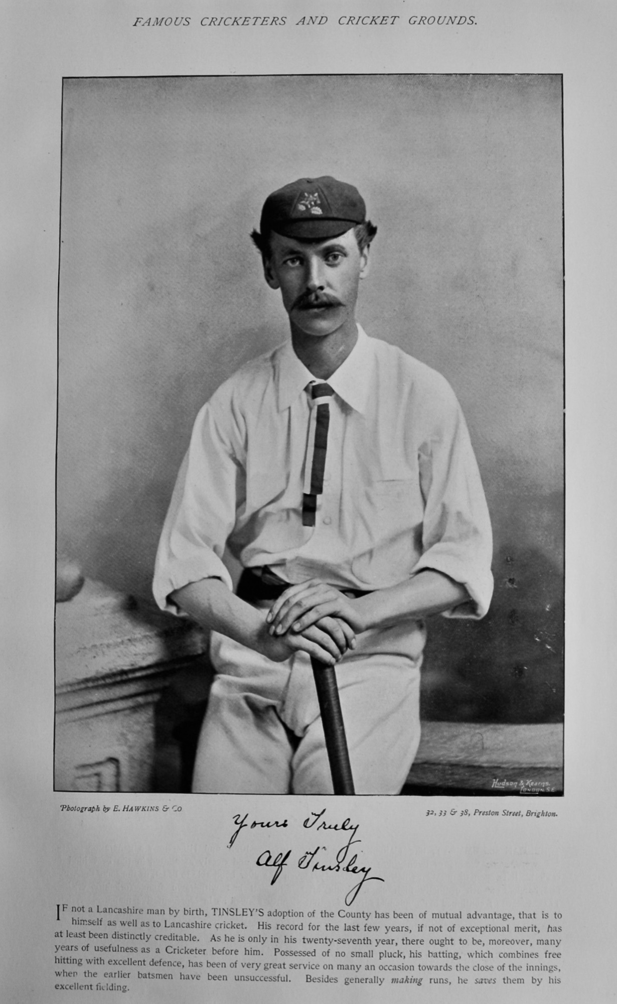 Alfred Tinsley. & Thomas Emmett. 1895. (Cricketers).