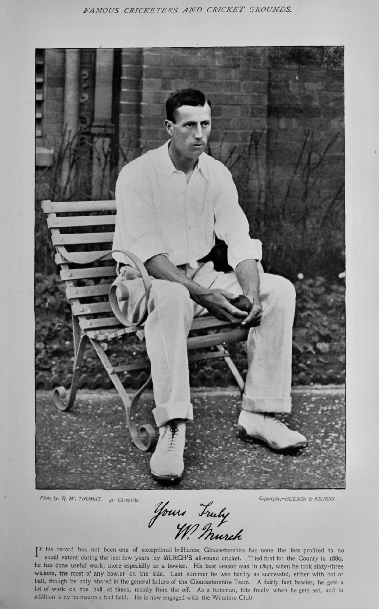 William Henry Murch. & Oxford University Team Photo 1895.