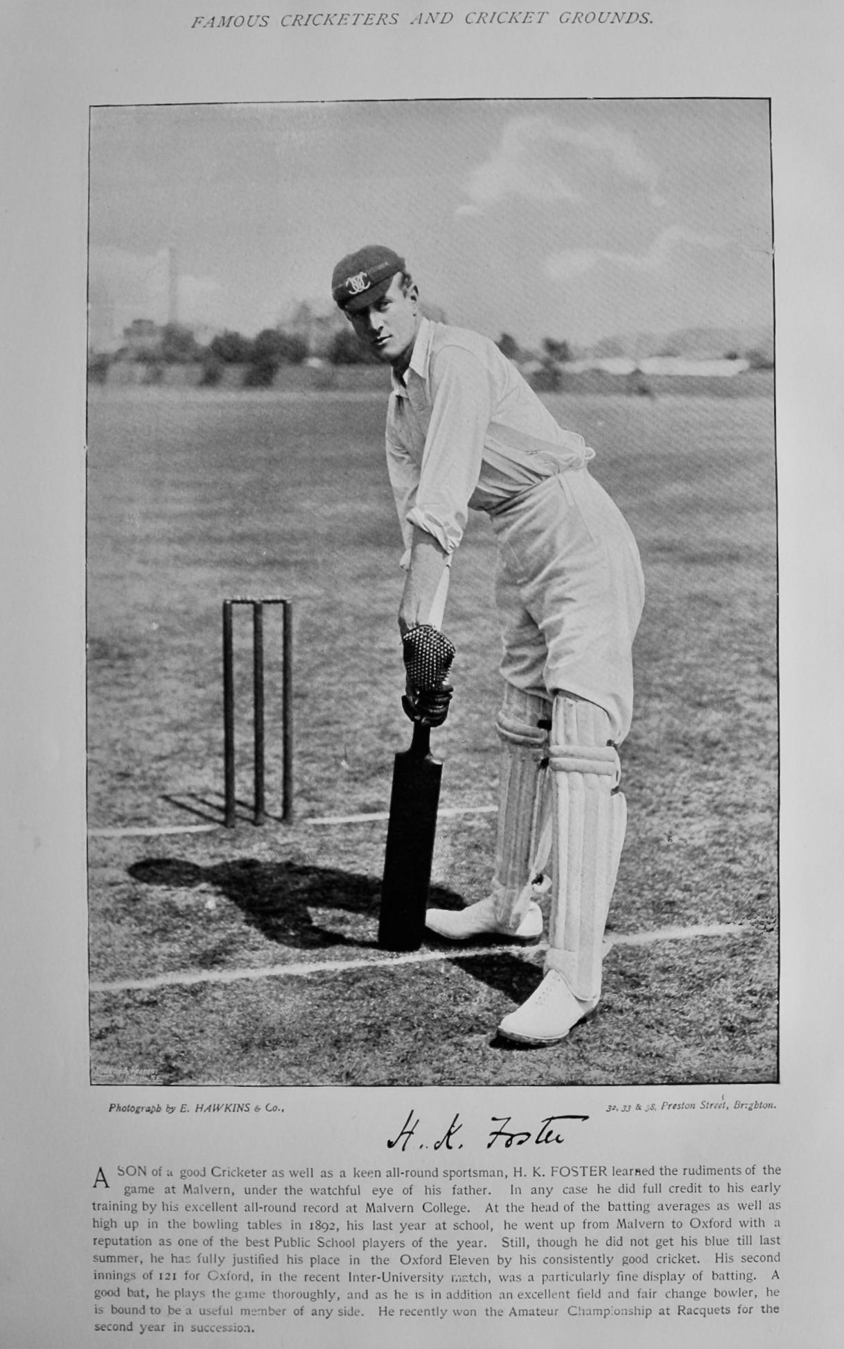 Henry Knollys Foster. & Walter George Druce. 1895. (Cricketers).