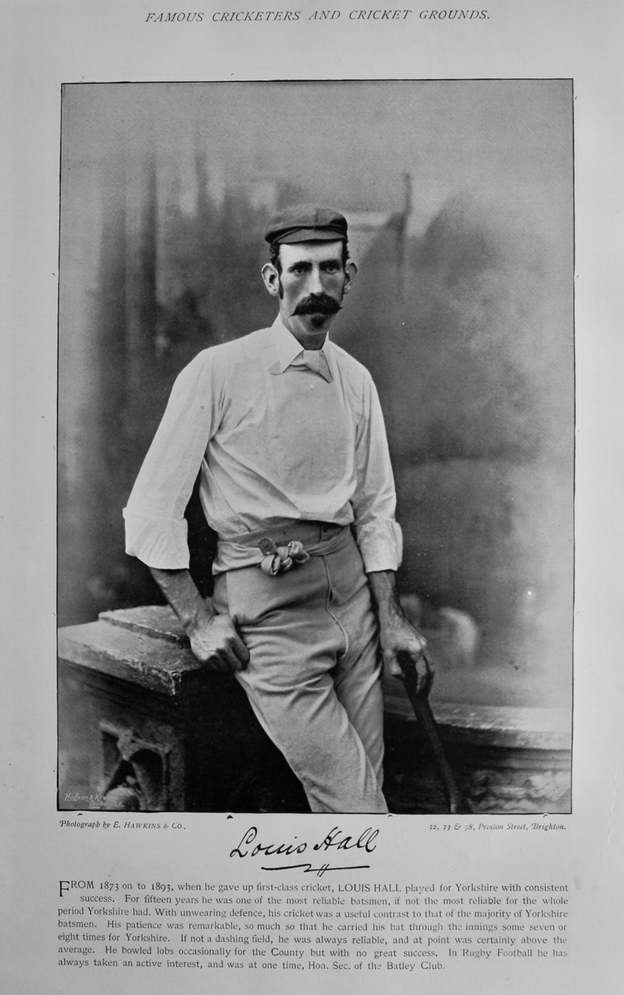 Louis Hall. & George Thornton. 1895. (Cricketers).