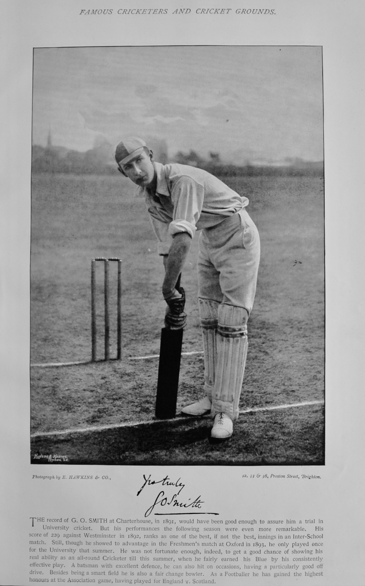 Gilbert Oswald Smith. & Arthur Pike. 1895. (Cricketers).