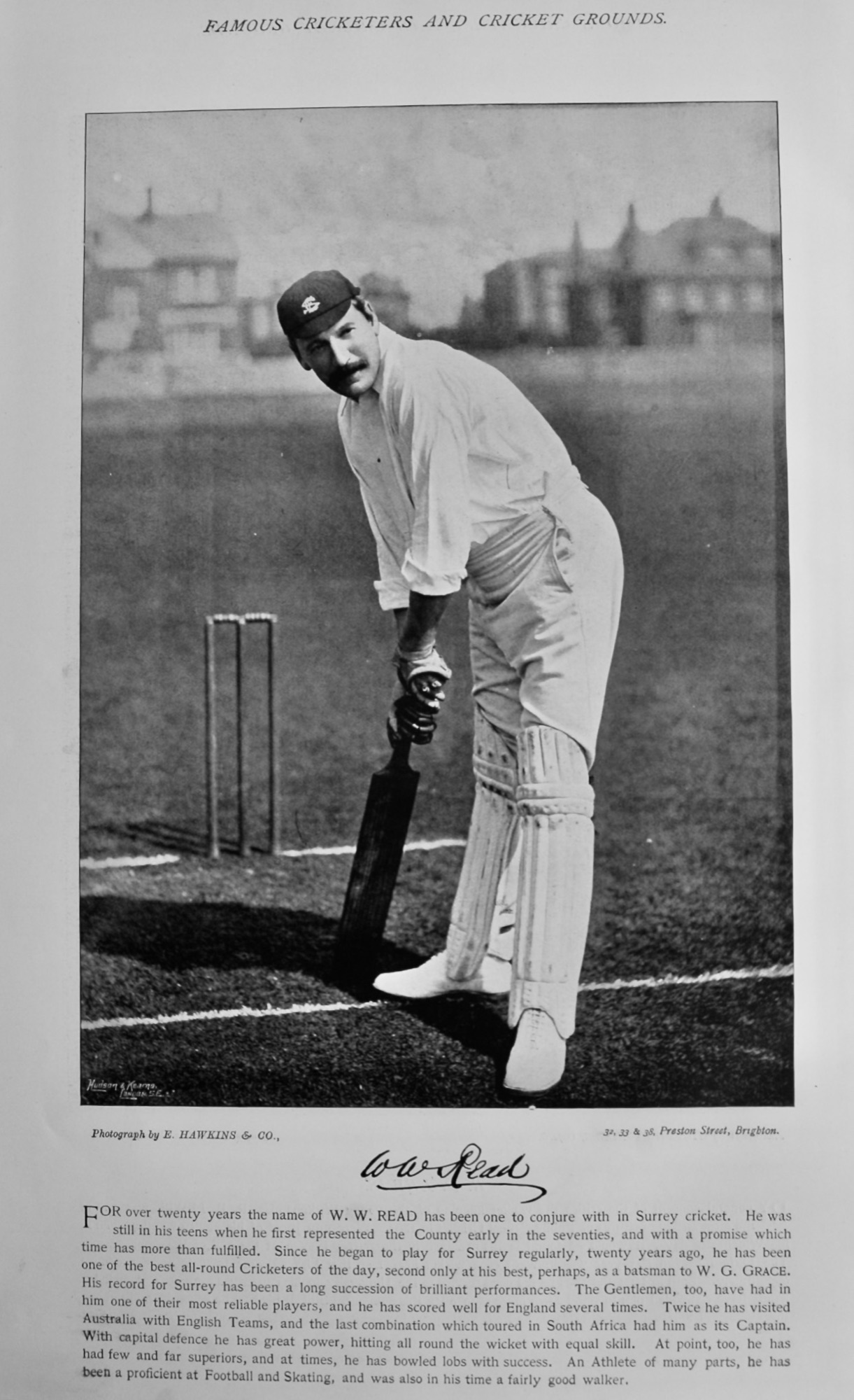 Walter William Read. & Richard Percy Lewis. 1895. (Cricketers).