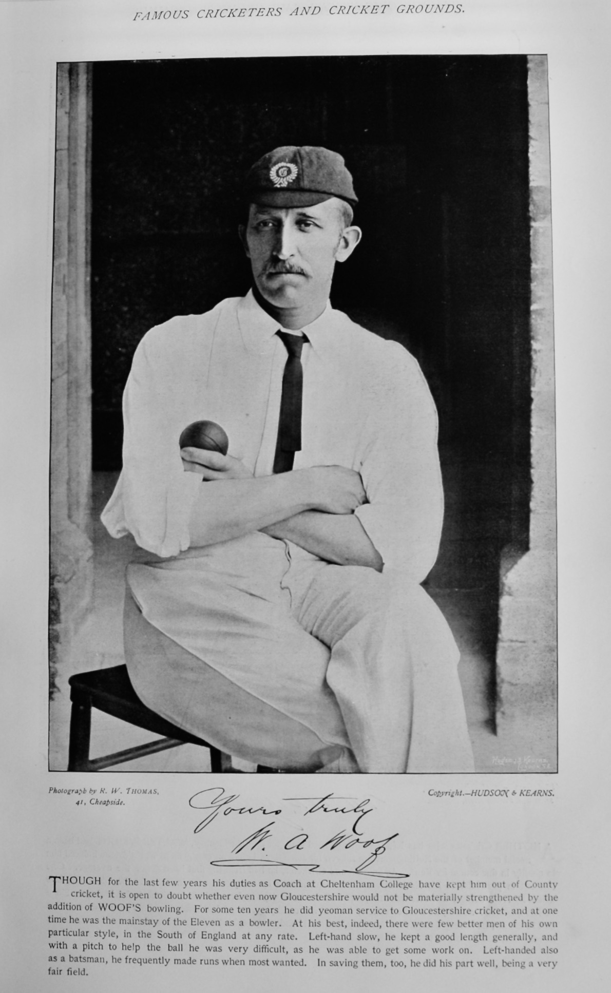 William Albert Woof. & Walter Wright. 1895. (Cricketers).