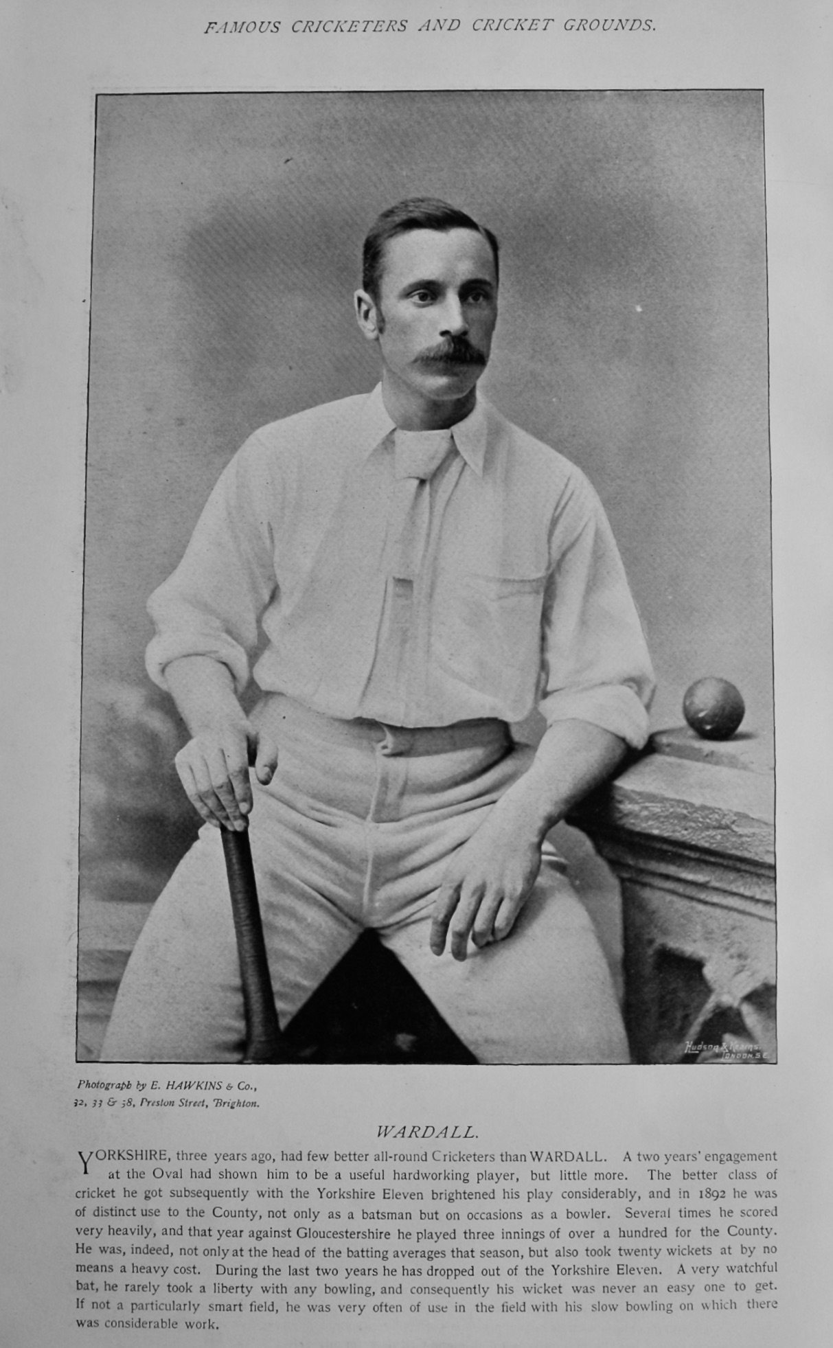 Thomas Arthur Wardall & Robert Arthur Thoms'. 1895 (Cricketers)