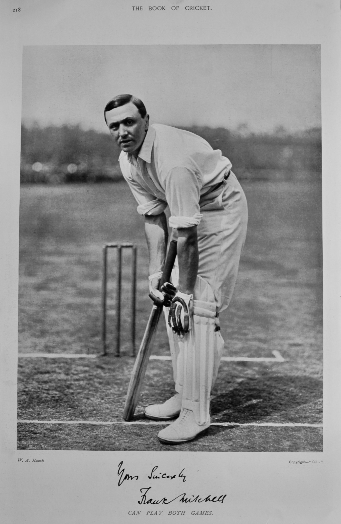 Frank Mitchell. 1899. (Cricketer).