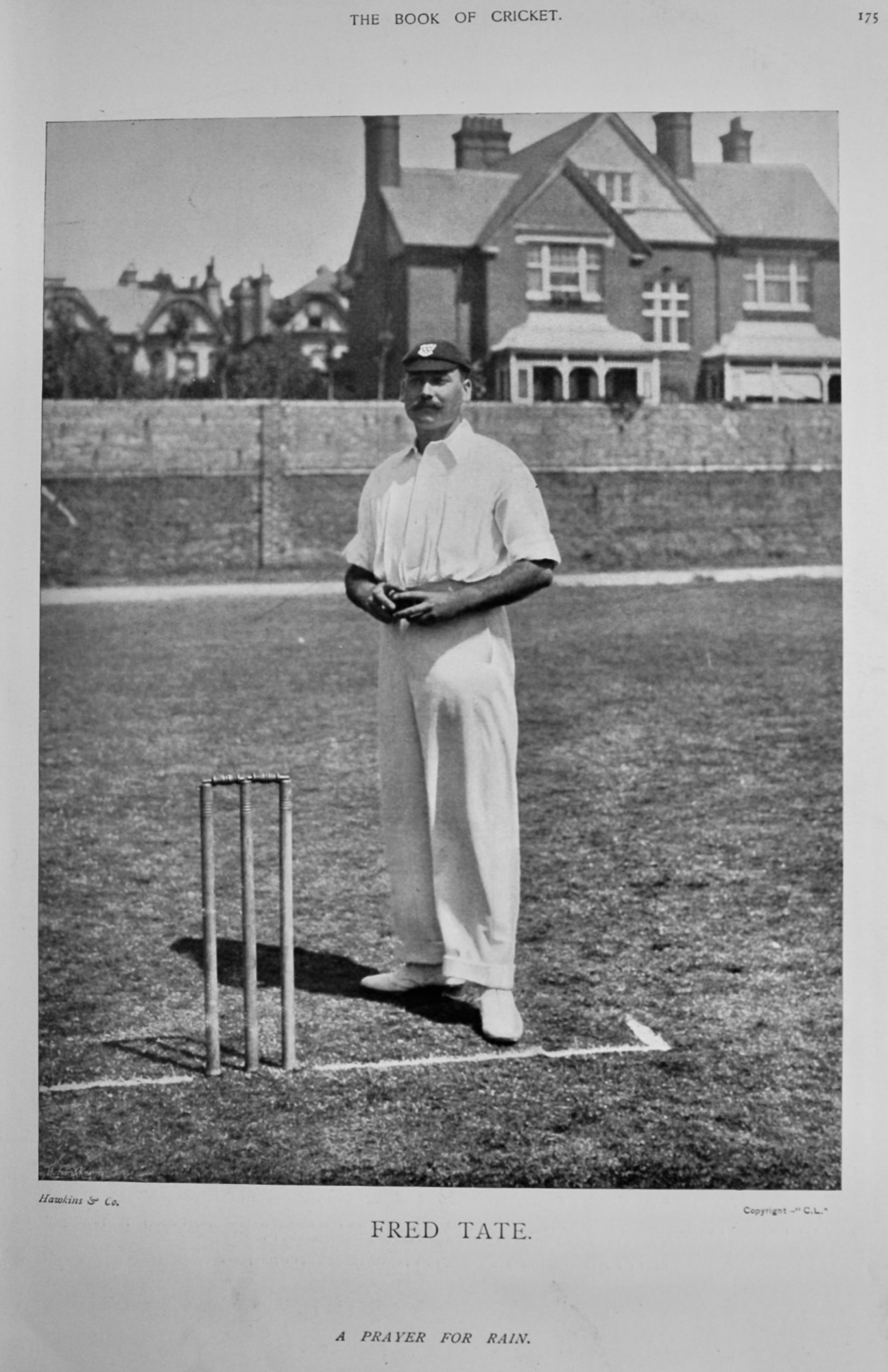 Fred William Tate. 1899. (Cricketer).