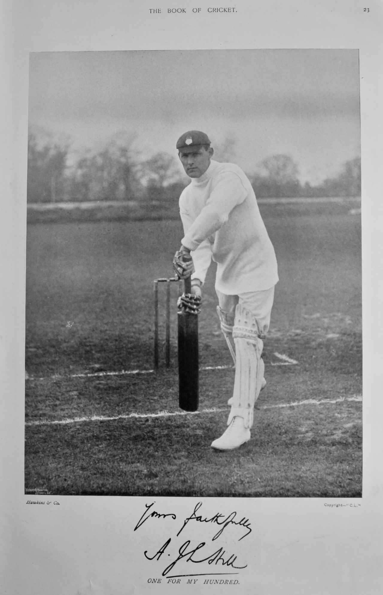 Arthur James Ledger Hill. & George Brann. 1899. (Cricketers).