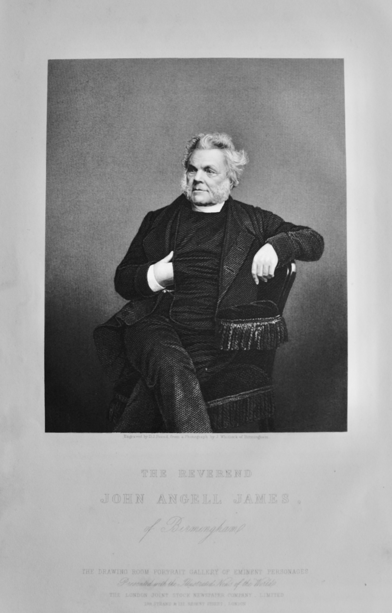 The Reverend John Angell James, of Birmingham. 1860c.