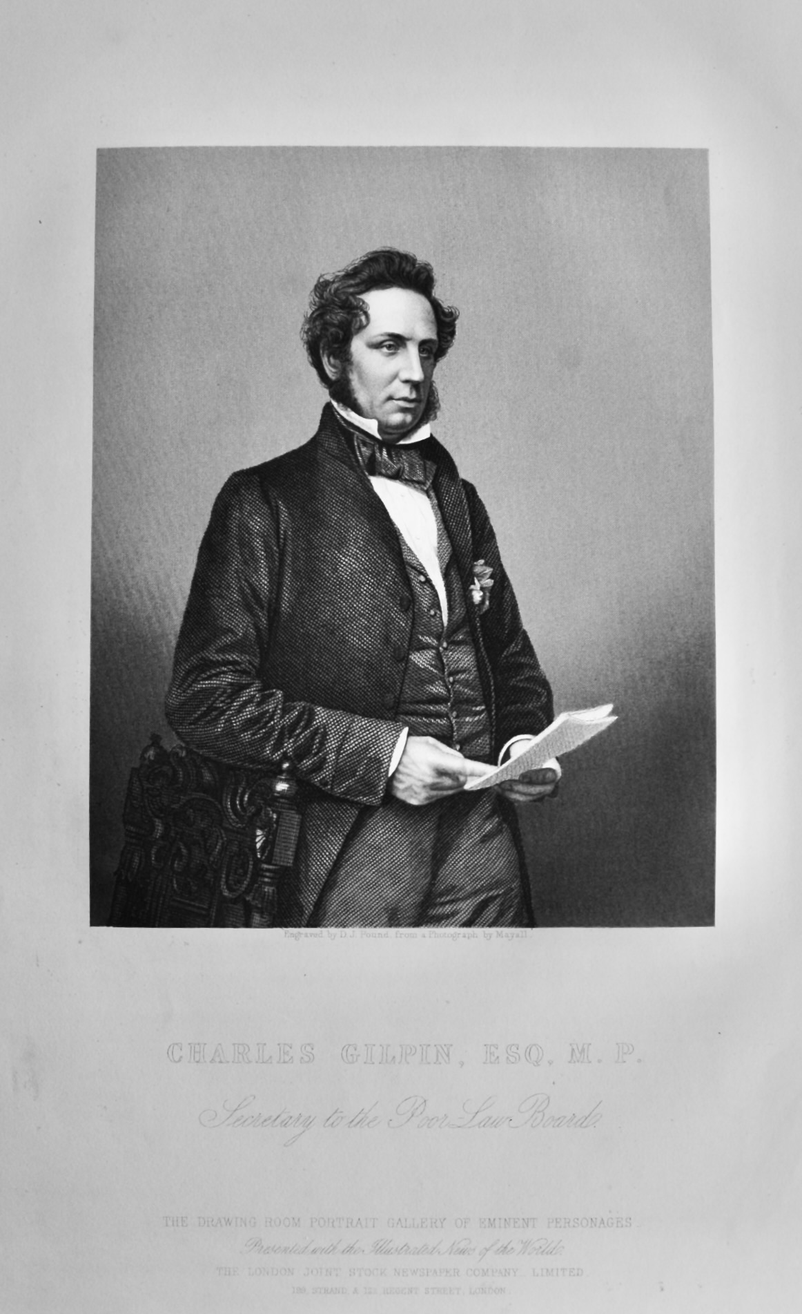 Charles Gilpin, Esq. M.P. Secretary to the Poor Law Board. 1860c.