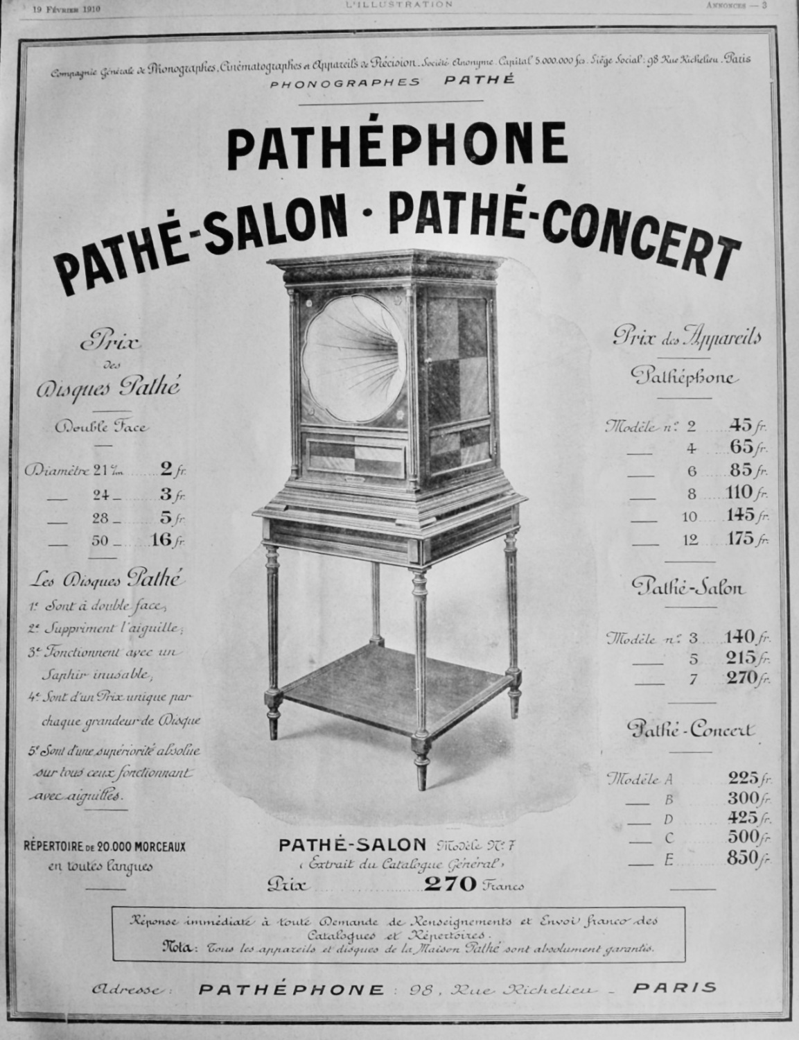 Pathephone. 1910.