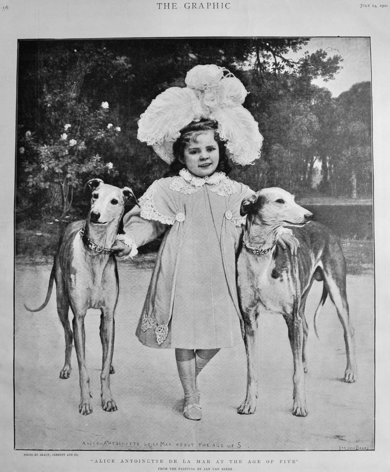 "Alice Antoinette De La Mar at the Age of Five". (From the painting by ...