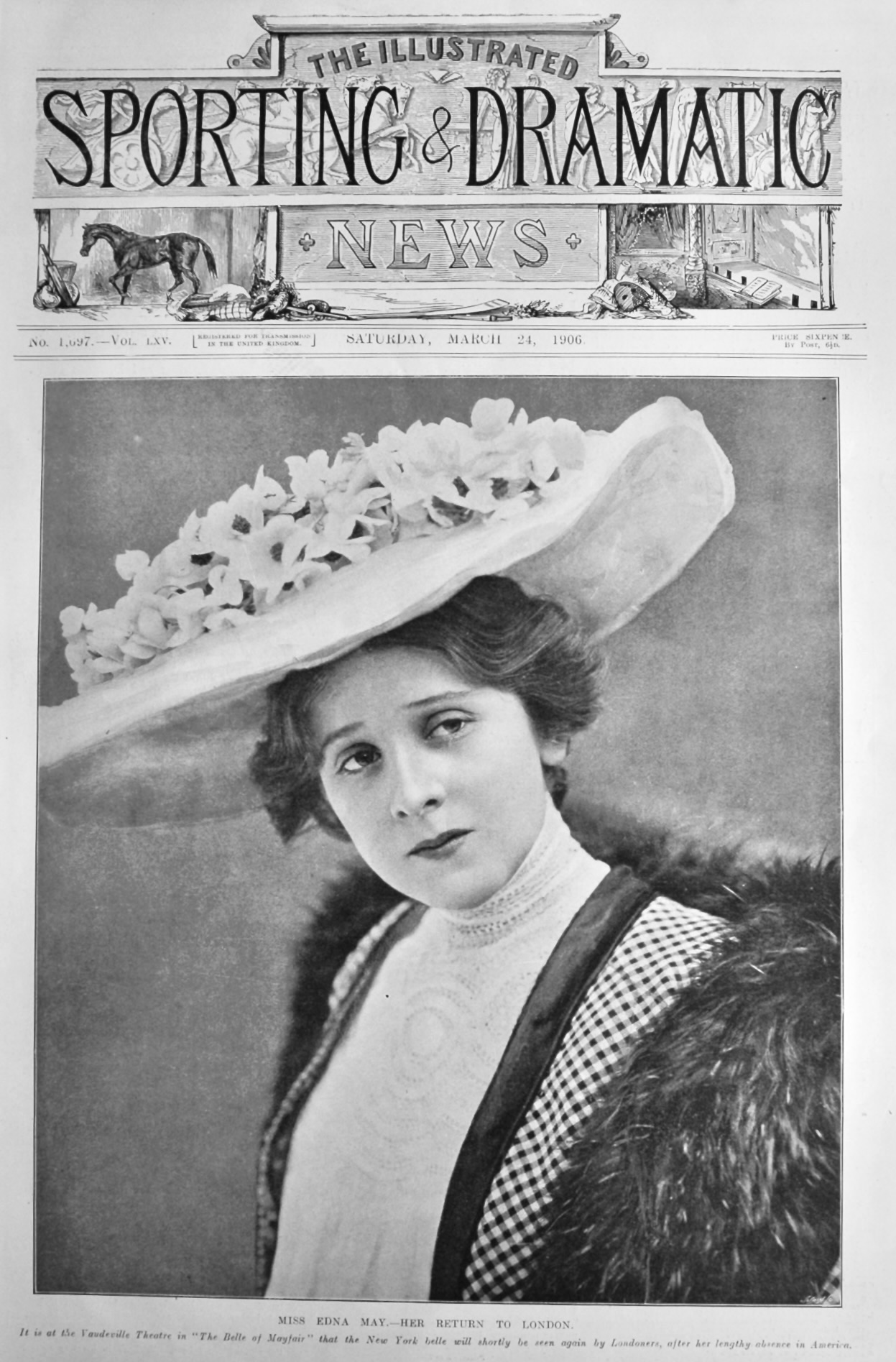Miss Edna May.- Her Return to London. 1906.