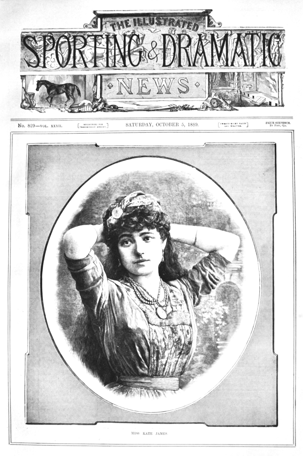 Miss Kate James. 1889. (Actress).