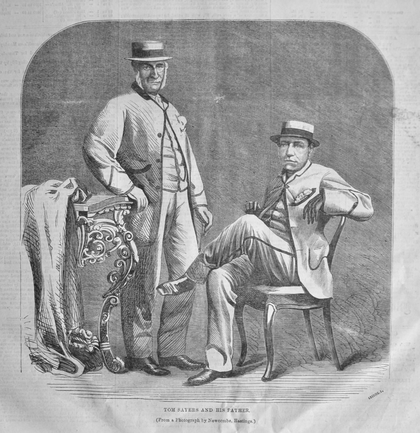 Tom Sayers and His Father. 1865. (Boxing).