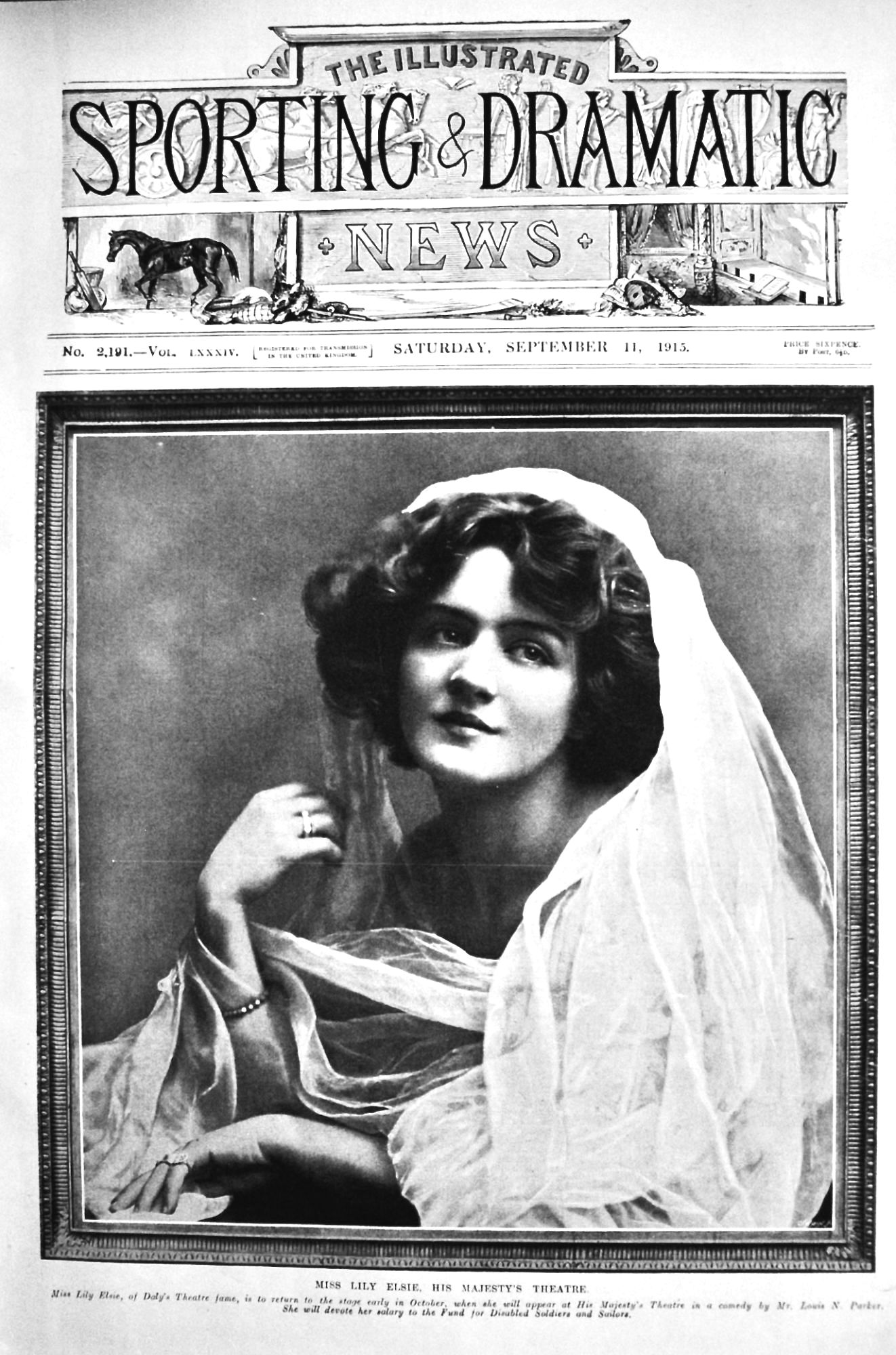 Miss Lily Elsie His Majestys Theatre 1915