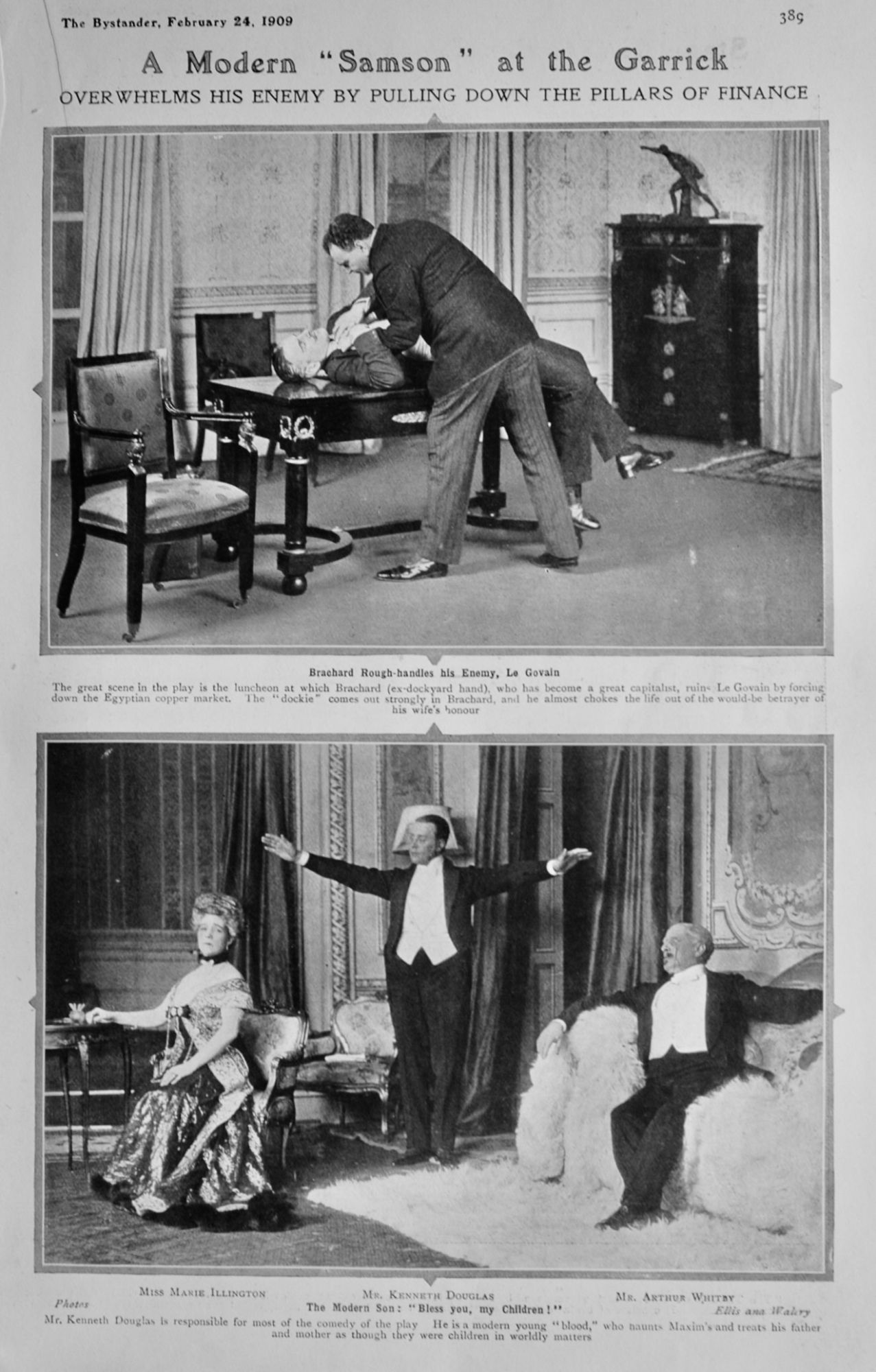 A Modern "Samson" at the Garrick Theatre. 1909.