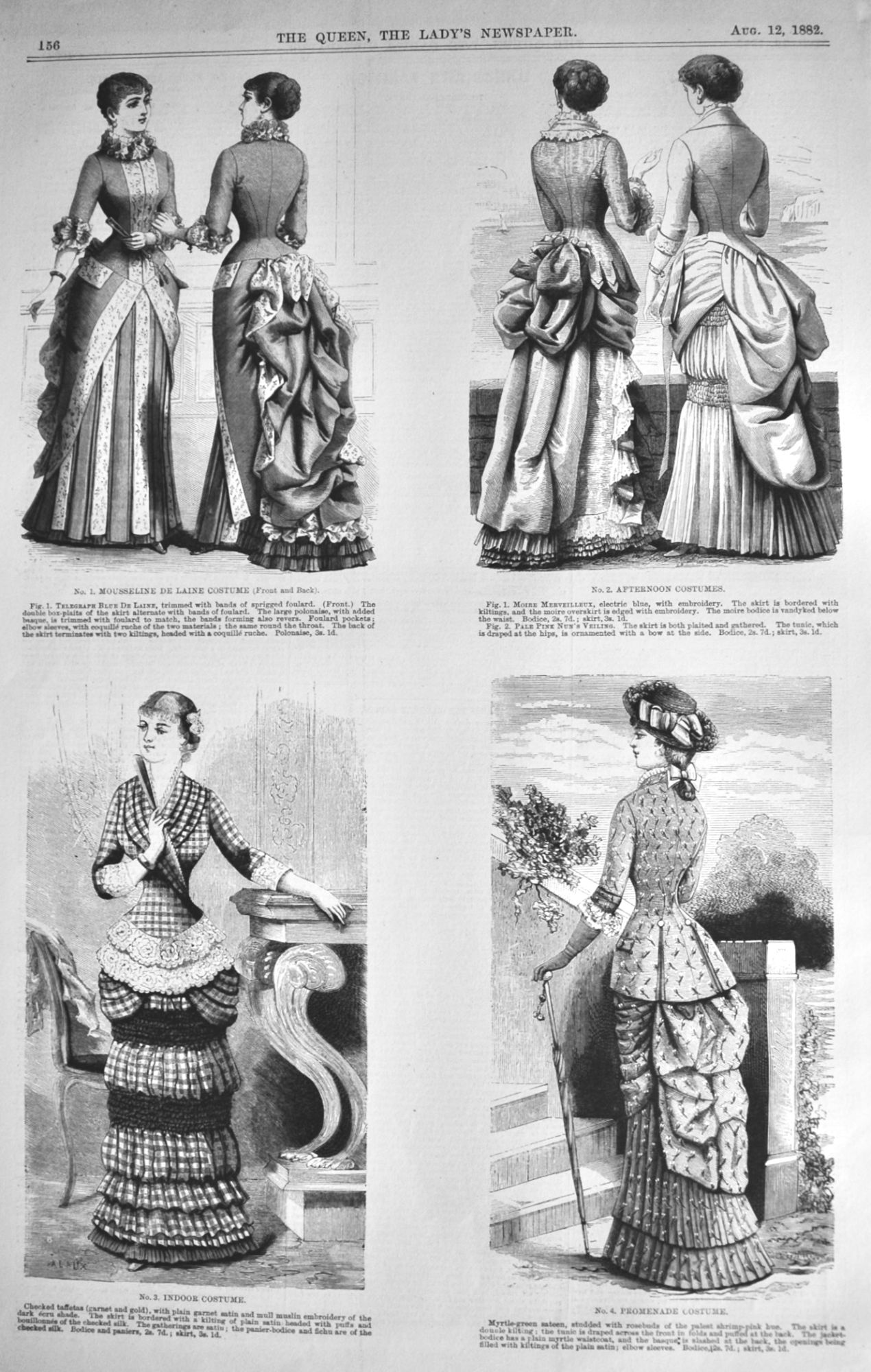 Fashion Illustrations. August 1882.