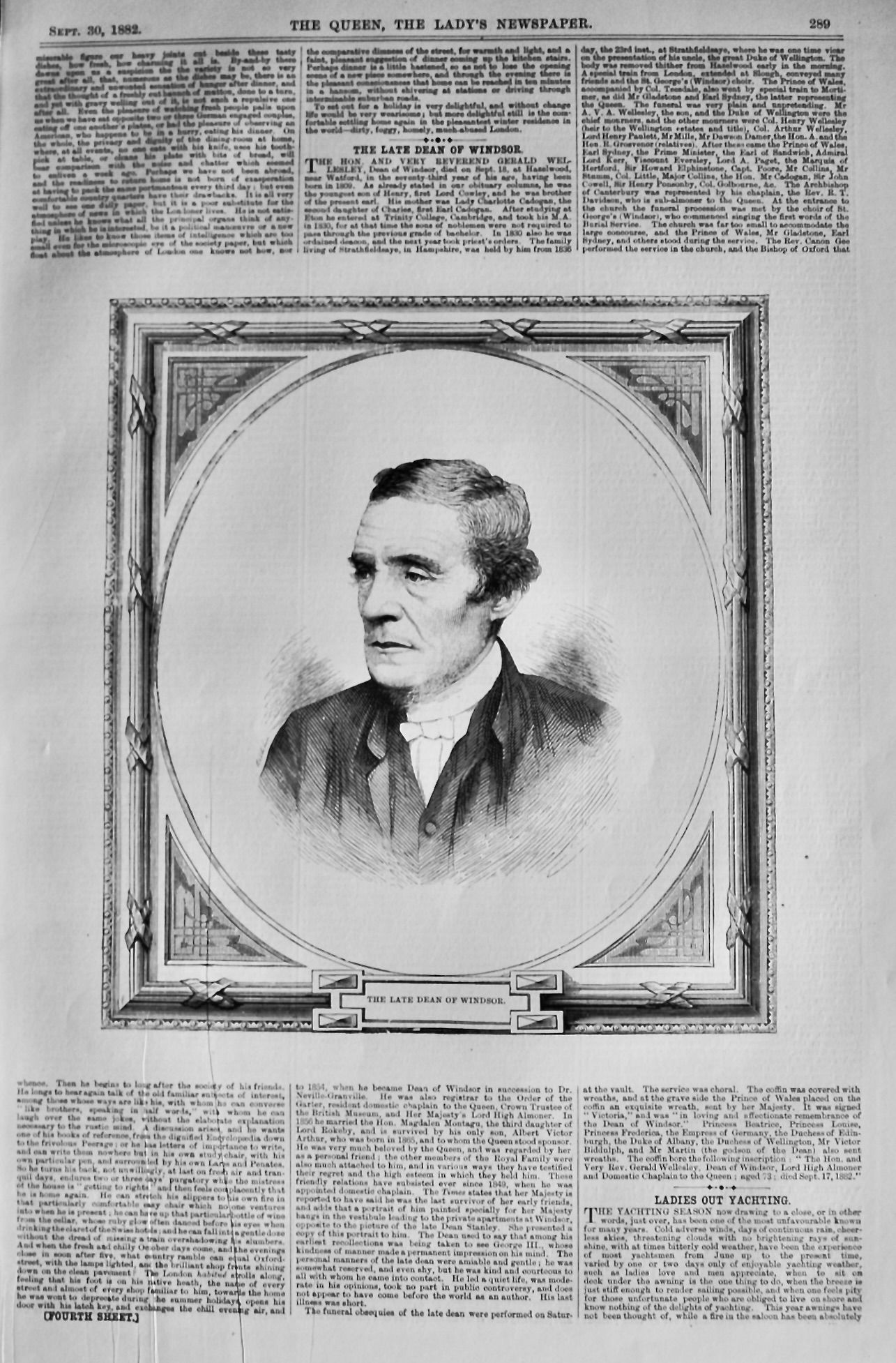 The Late Dean of Windsor. 1882.