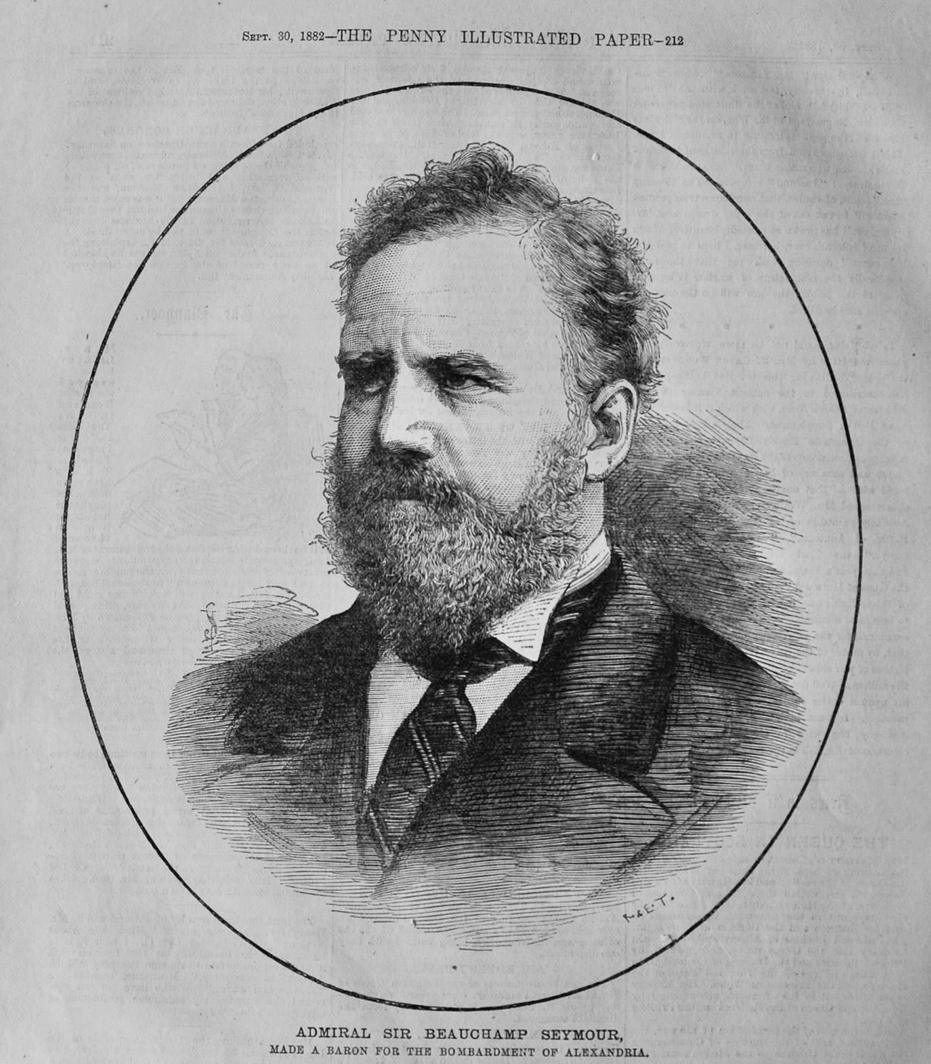 Admiral Sir Beauchamp Seymour, made a Baron for the Bombardment of ...