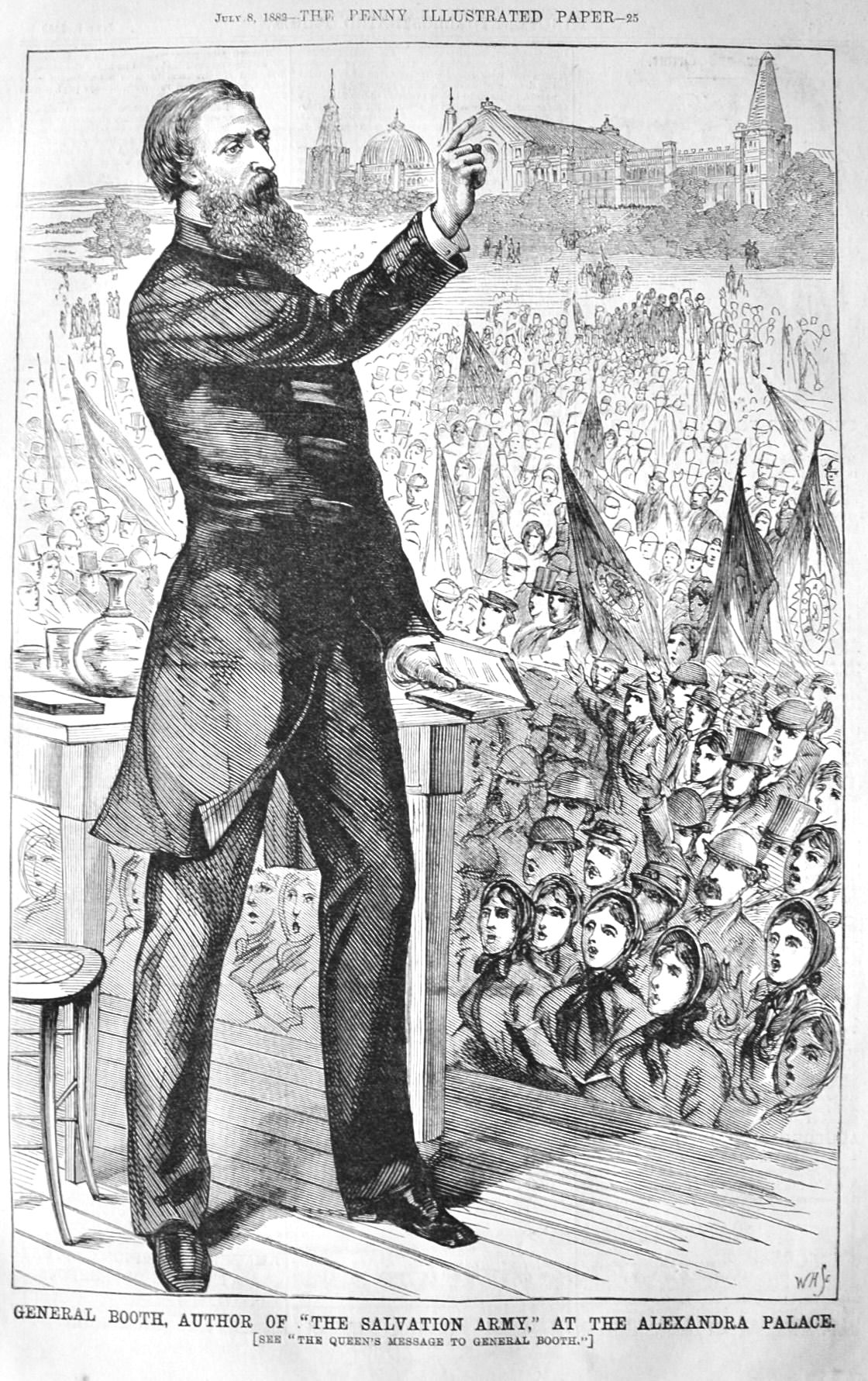 General Booth, Author of 'The Salvation Army," at the Alexandra Palace ...