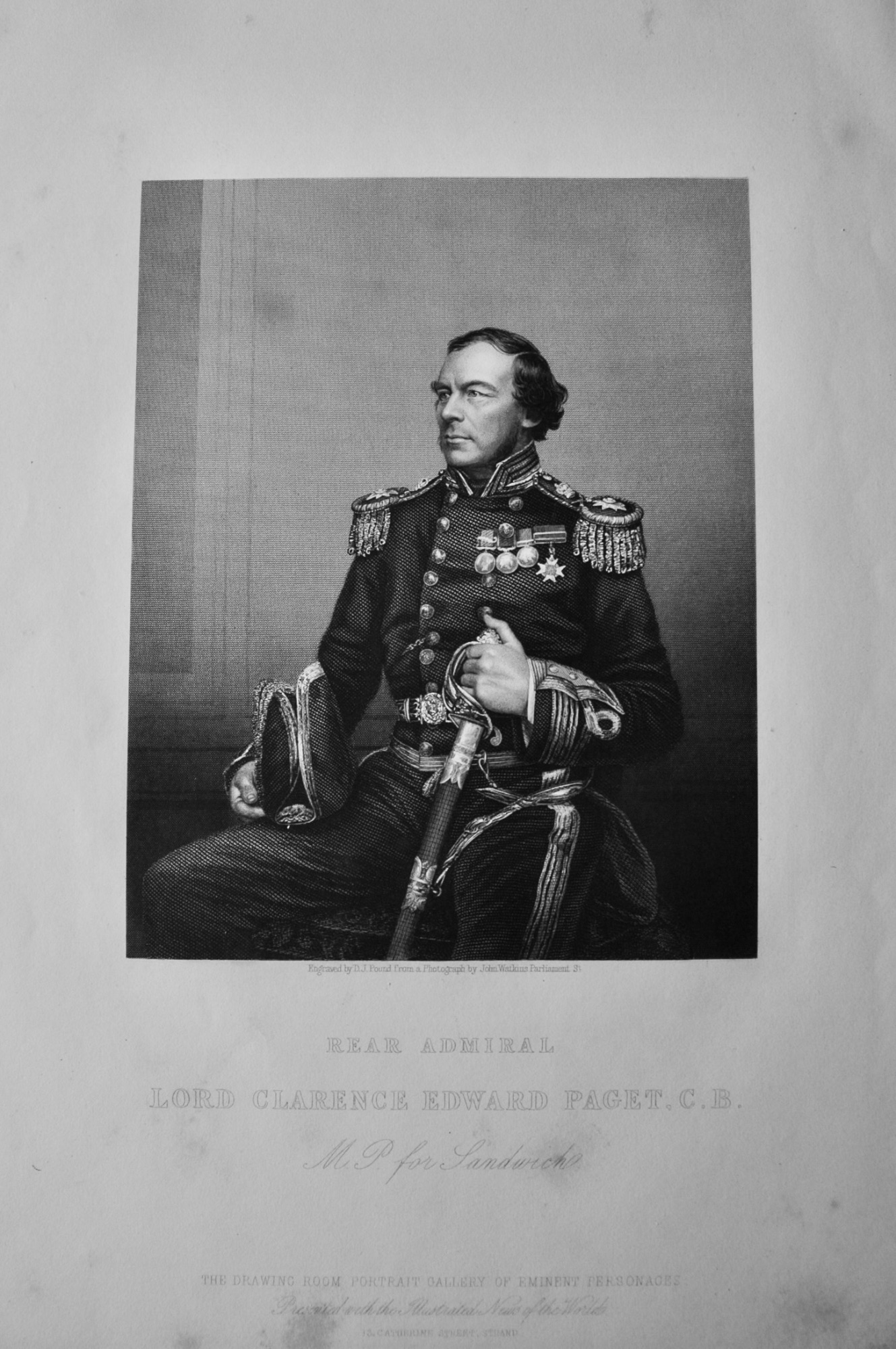 Rear Admiral Lord Clarence Edward Paget, C.B. : M.P. for Sandwich. 1859.