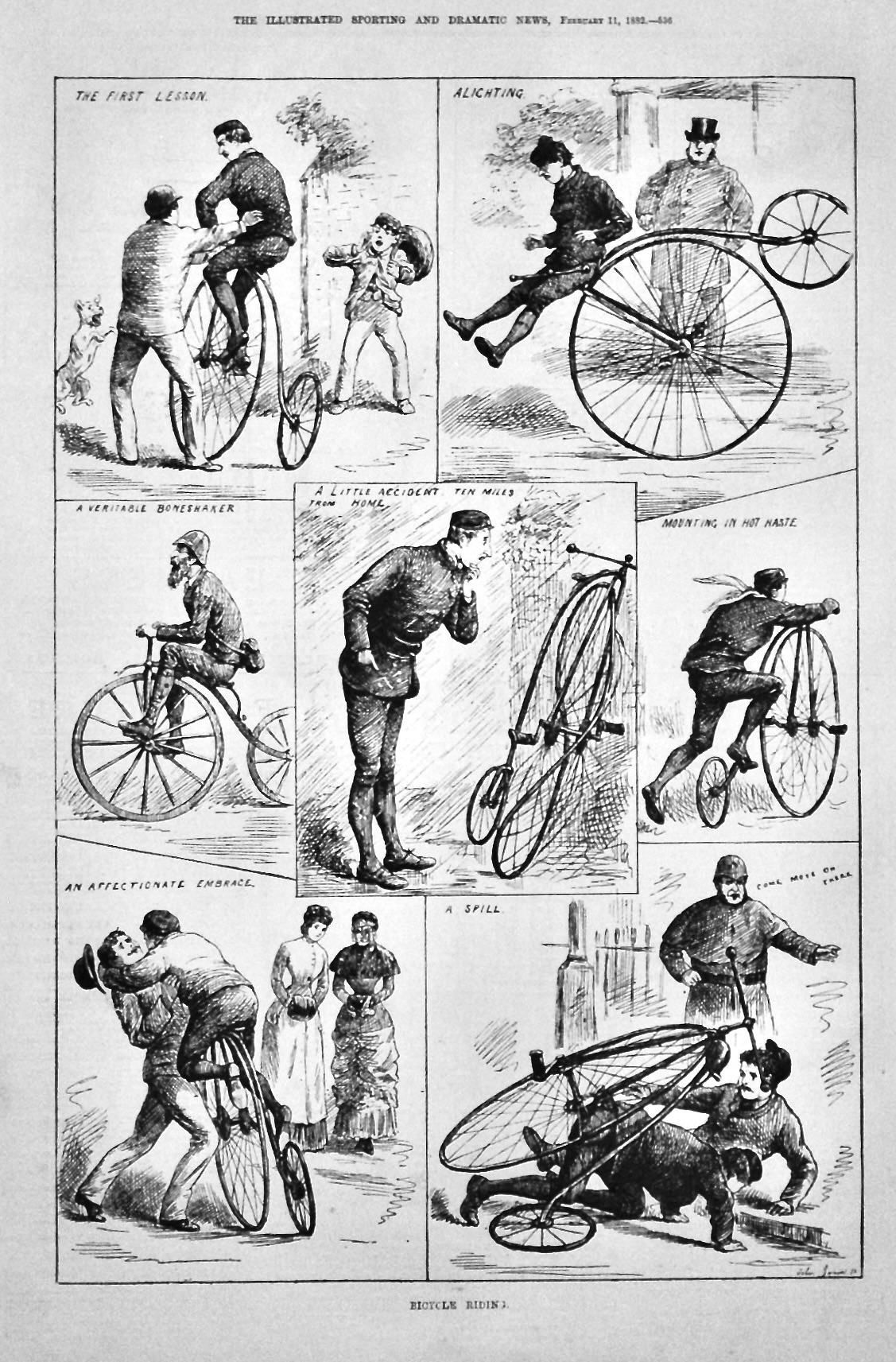 Bicycle Riding. 1882.