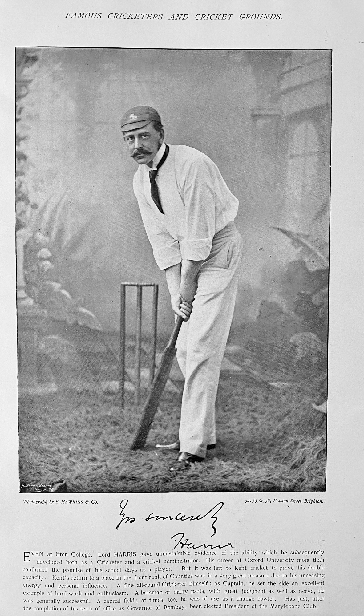 Lord Harris and Alfred Shaw (CRICKETERS) 1895