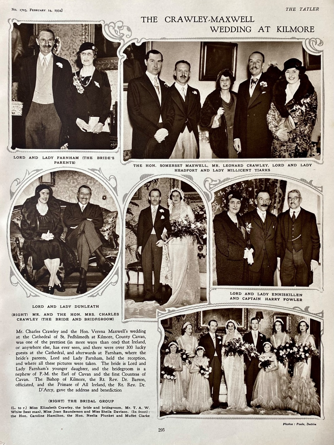 The Crawley-Maxwell Wedding at Kilmore. 1934.