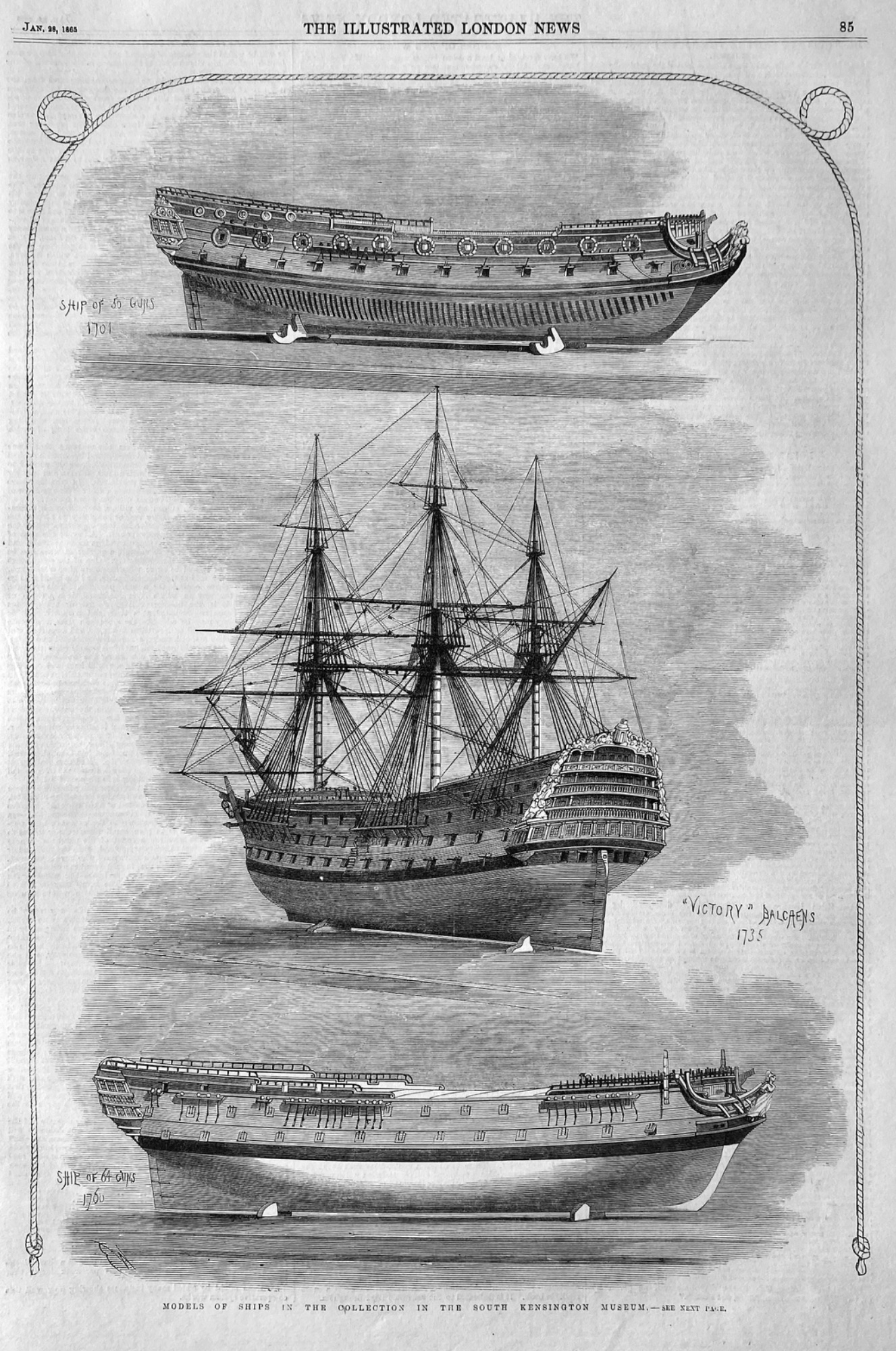 Models of Ships in the Collection in the South Kensington Museum. 1865.