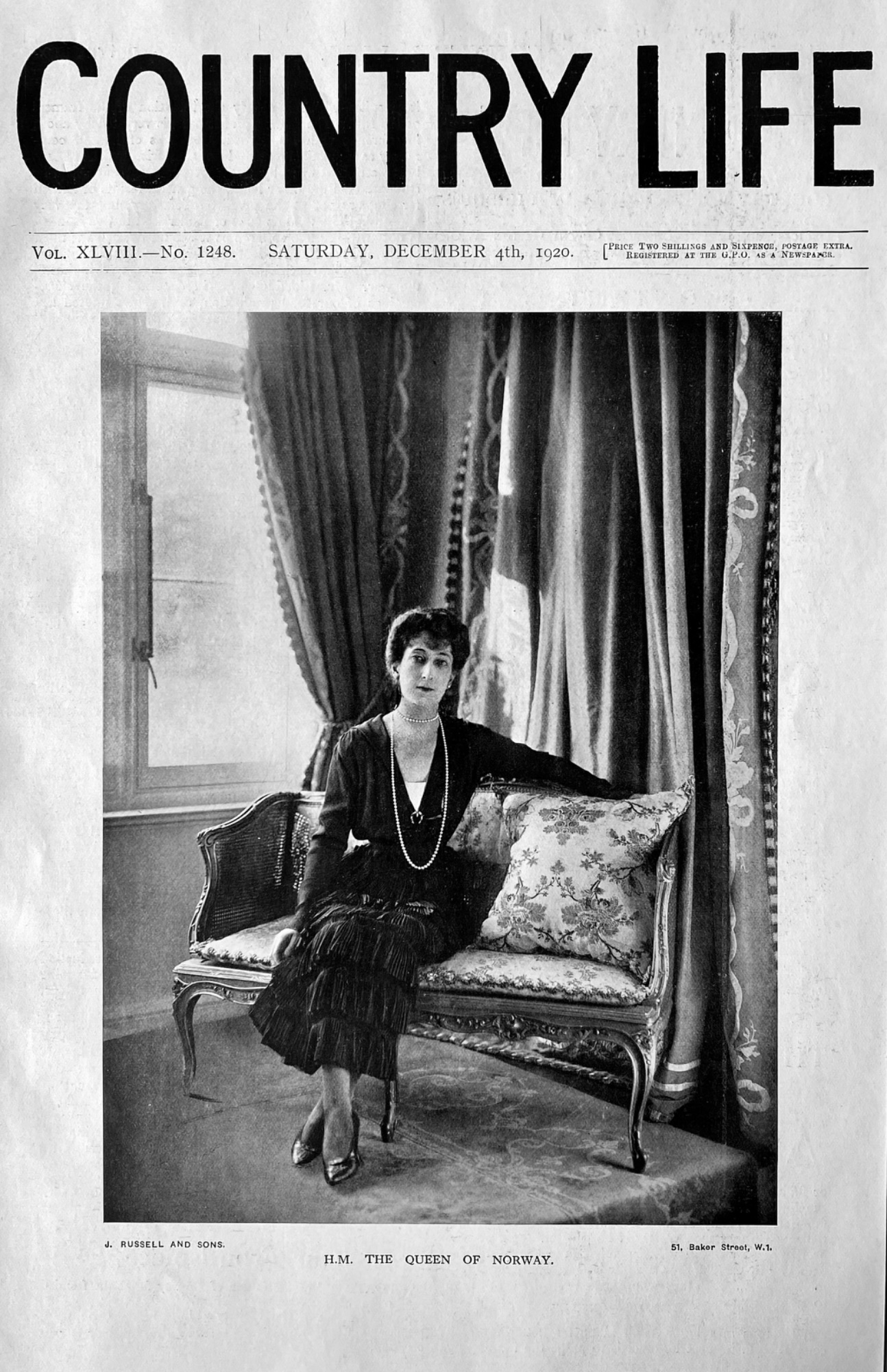 H.M. The Queen of Norway. 1920.