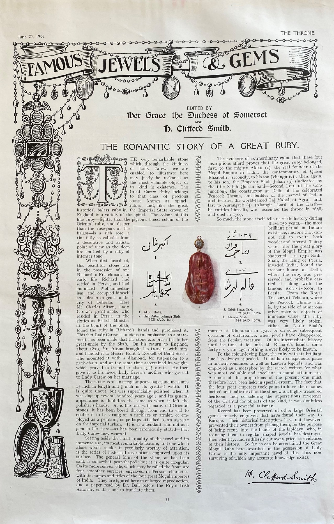 Famous Jewels & Gems. : The Romantic Story of a Great Jewel. (The Great ...