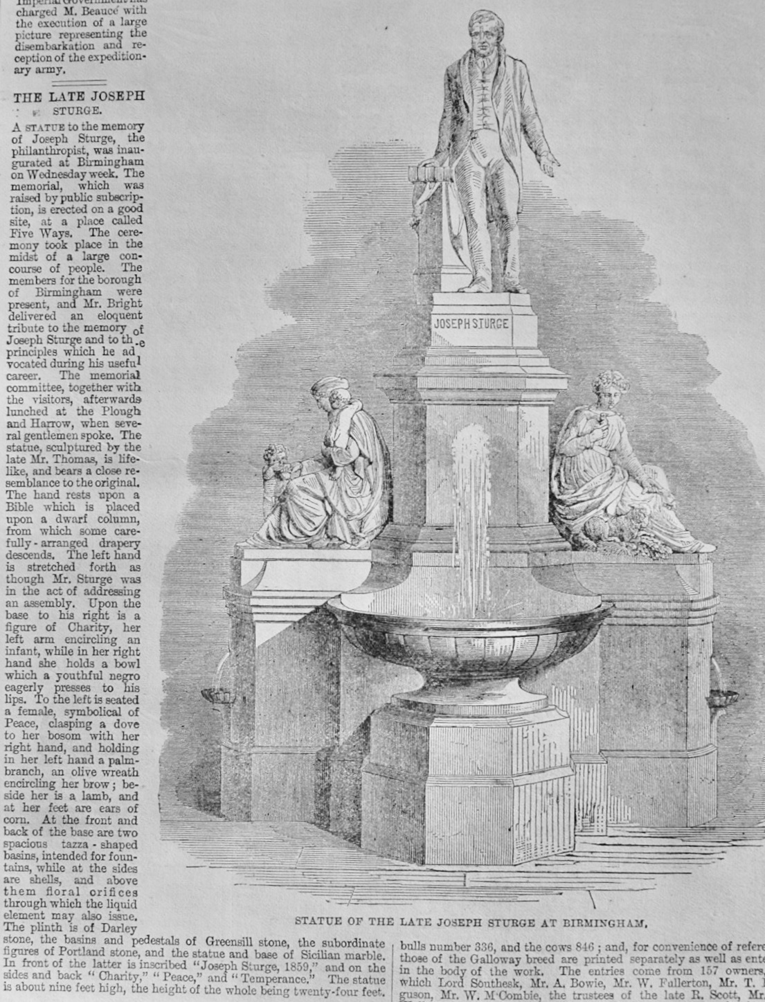 Statue of the Late Joseph Sturge - 1862