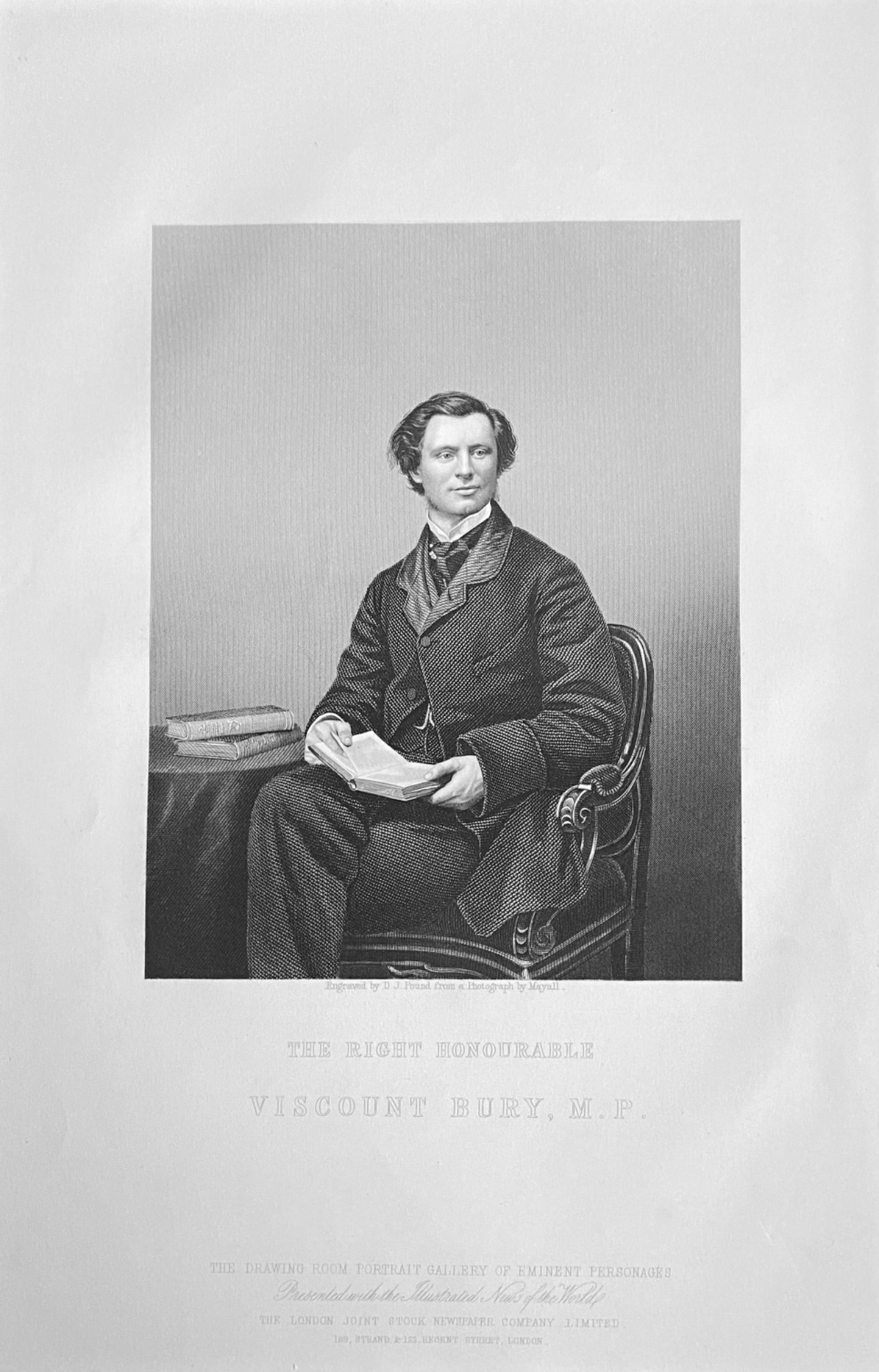 The Right Honourable Viscount Bury, M.P. 1860.