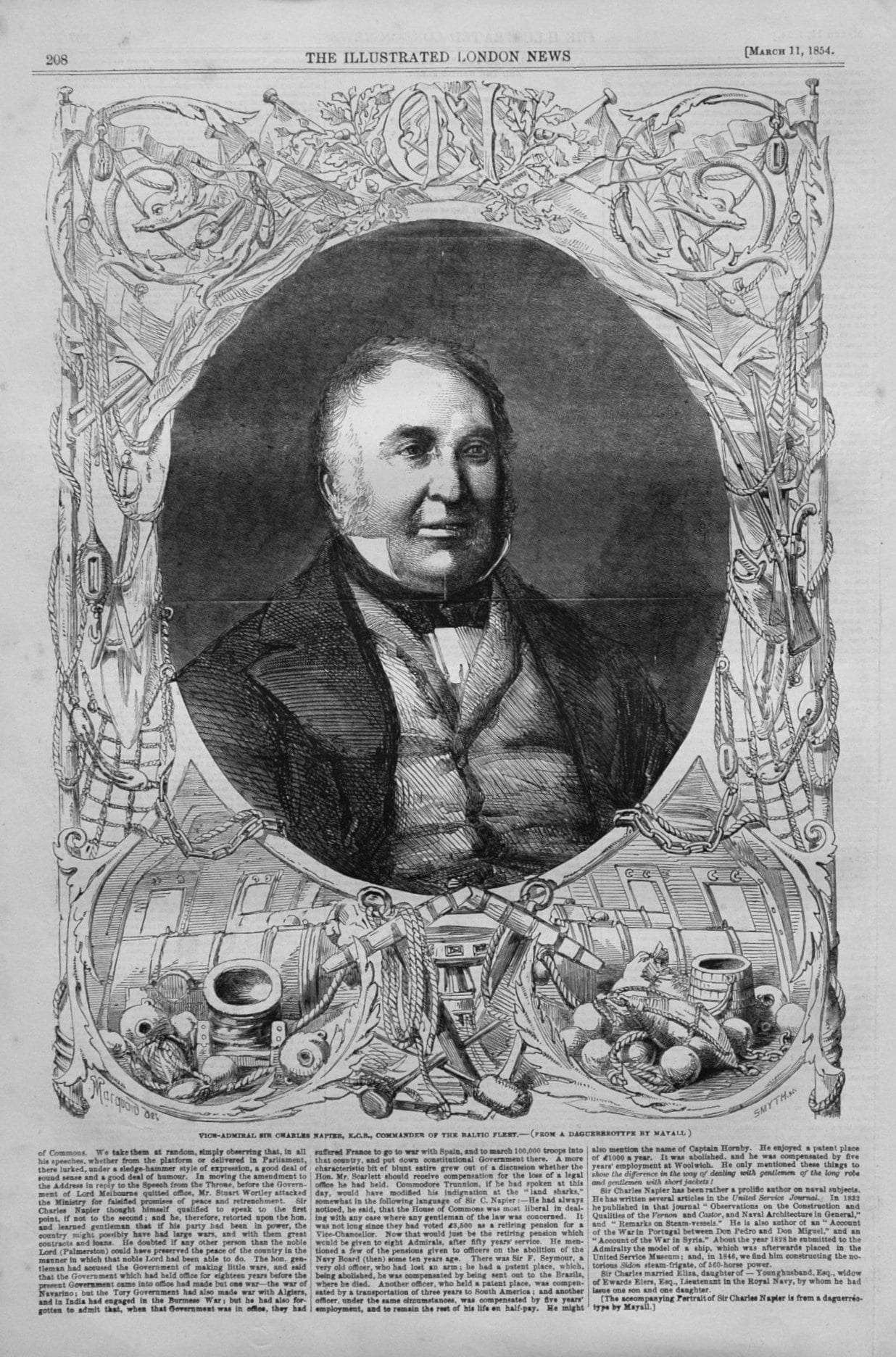 Vice-Admiral Sir Charles Napier, K.C.B., Commander of the Baltic Fleet.