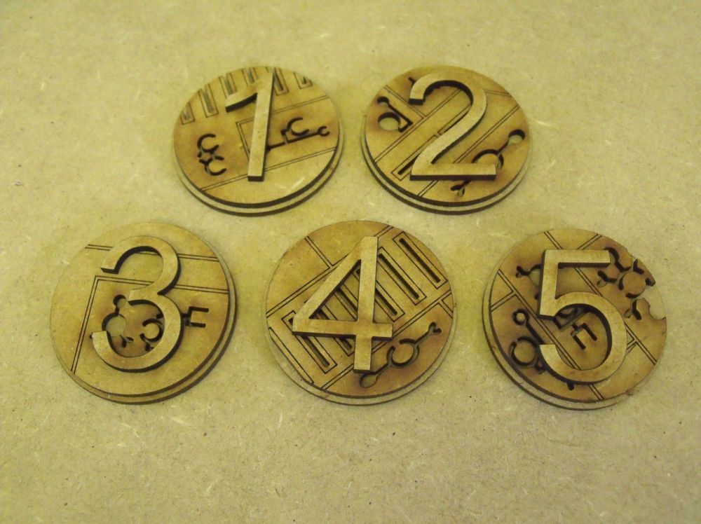 Alien rune 40mm Markers, (Objectives and hull points)