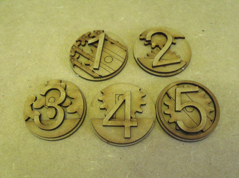 Mechanical cog 40mm Markers, (Objectives and hull points)