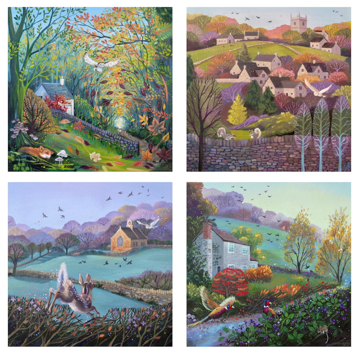 Cotswold Art Paintings, Illustrations, Cards & Prints|Snowy Pheasant