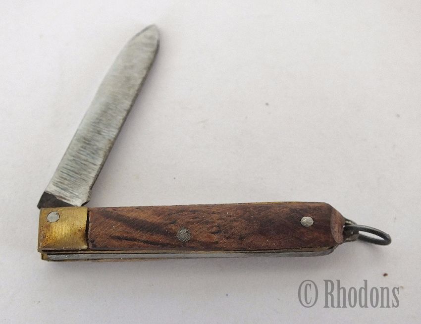 Miniature Wood And Brass Folding Pen Knife Collectable Penknives Miniatures