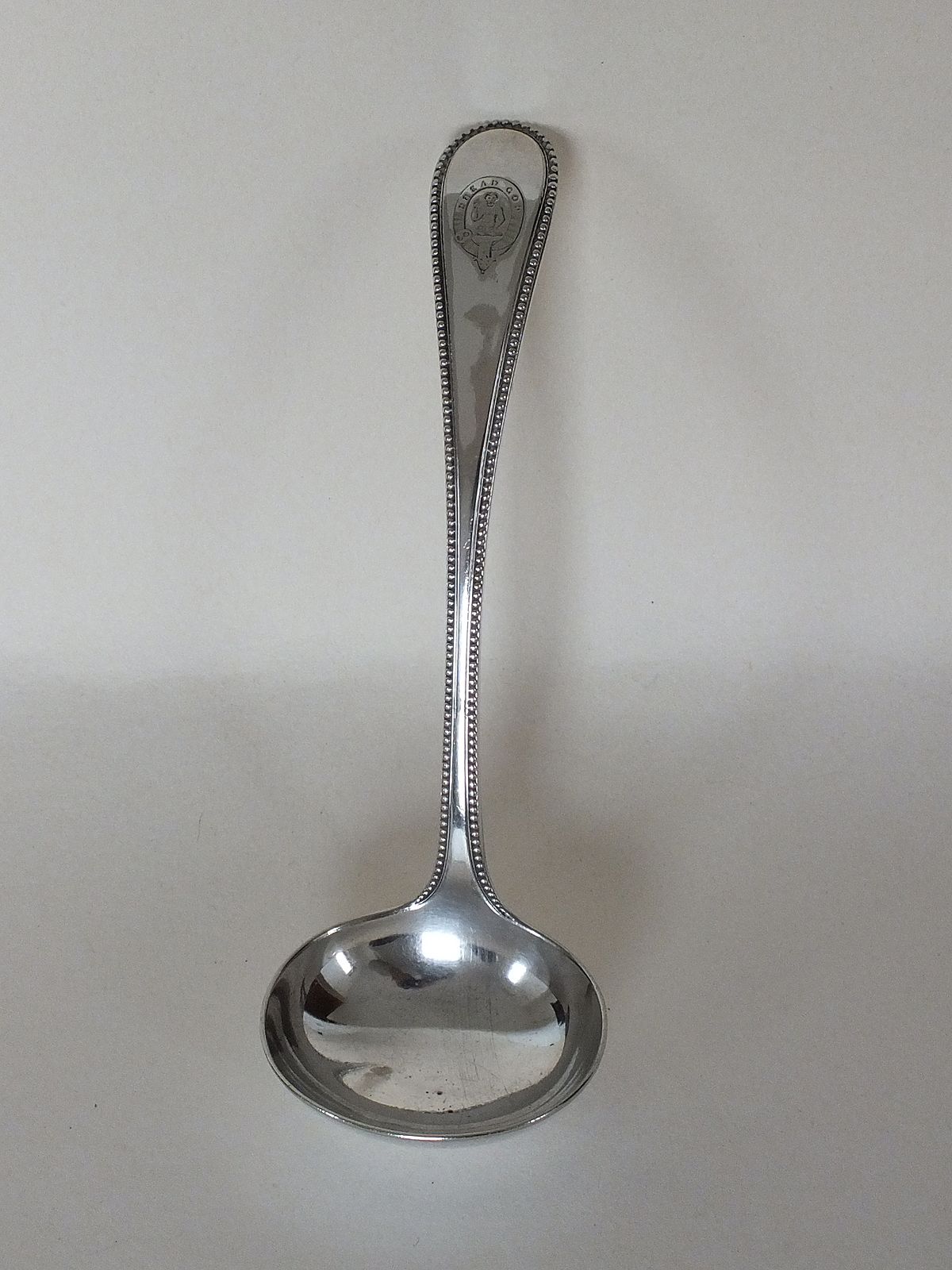 Antique Sauce Ladle Armorial Family Crest Dread God | Rhodons Collectables