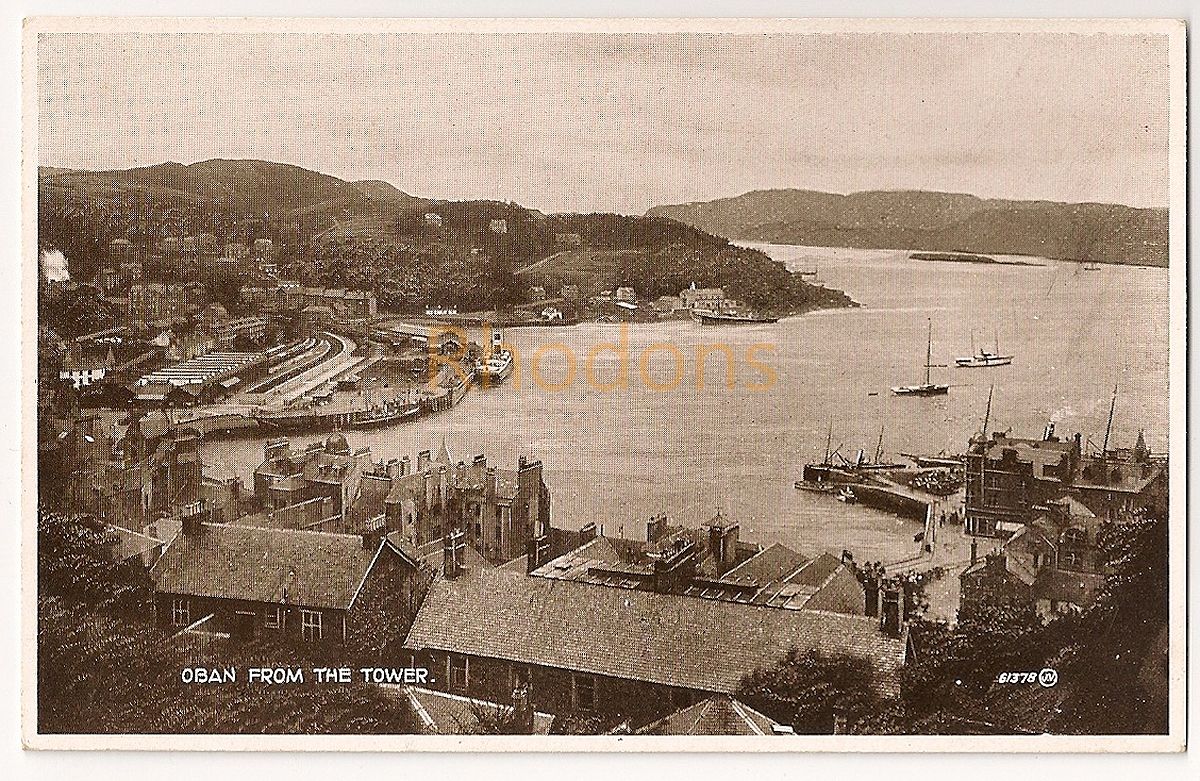 Oban From Above Railway Pier. Early 1900s Sottish Postcard