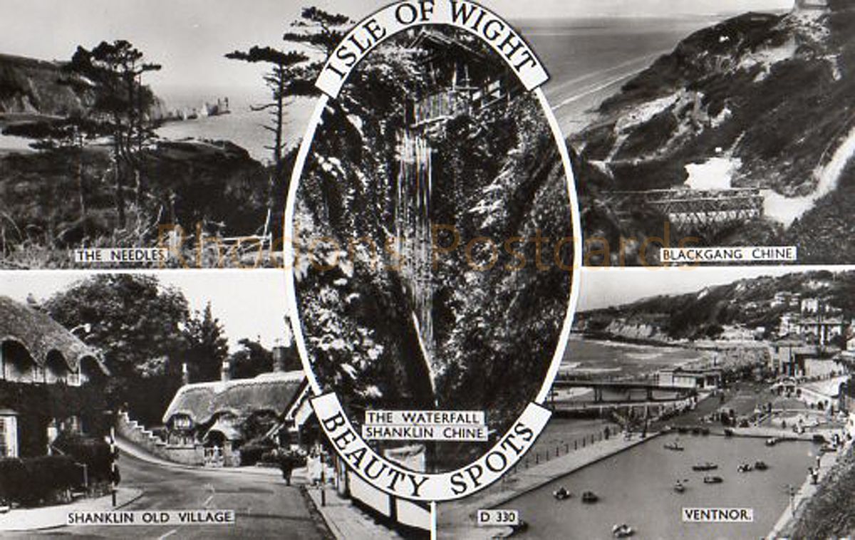 The Waterfall, Shanklin Chine Isle of Wight Postcard | Rhodons ...