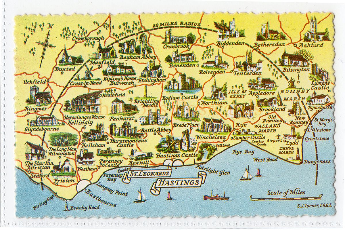 Map Postcards | Rhodons Postcards
