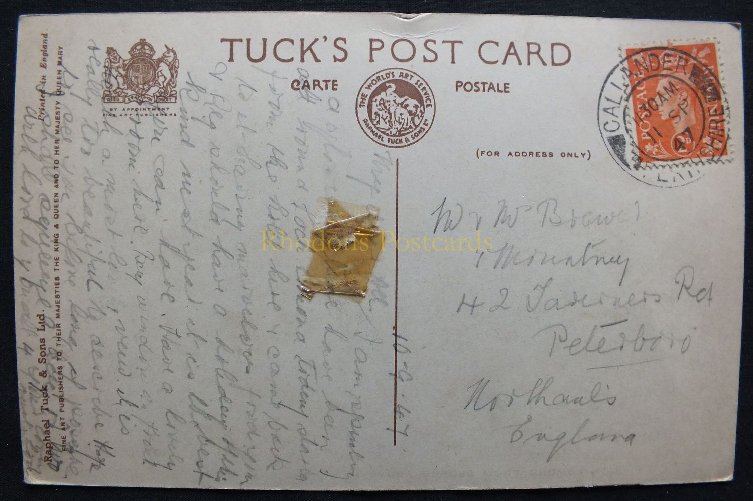Raphael Tuck & Sons, Tucks Vintage Postcards | Rhodons Postcards Online ...