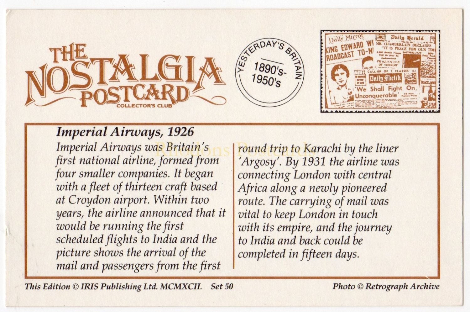 Nostalgia Postcard Collectors Club