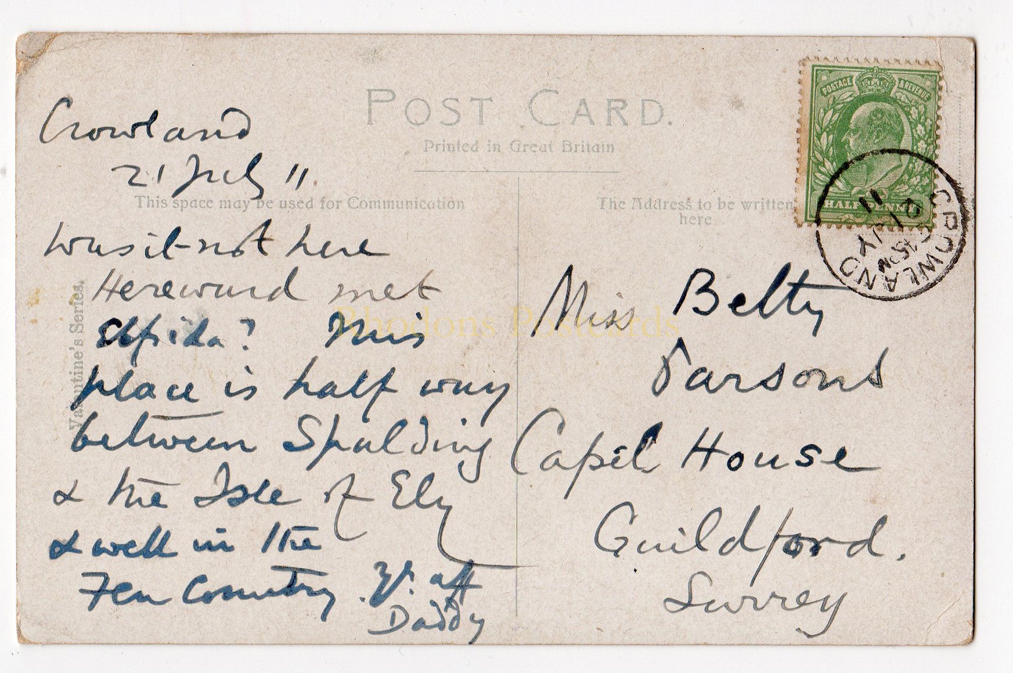 St James Church Westgate, Louth, Lincs A D 1806 - C1940s Art Postcard