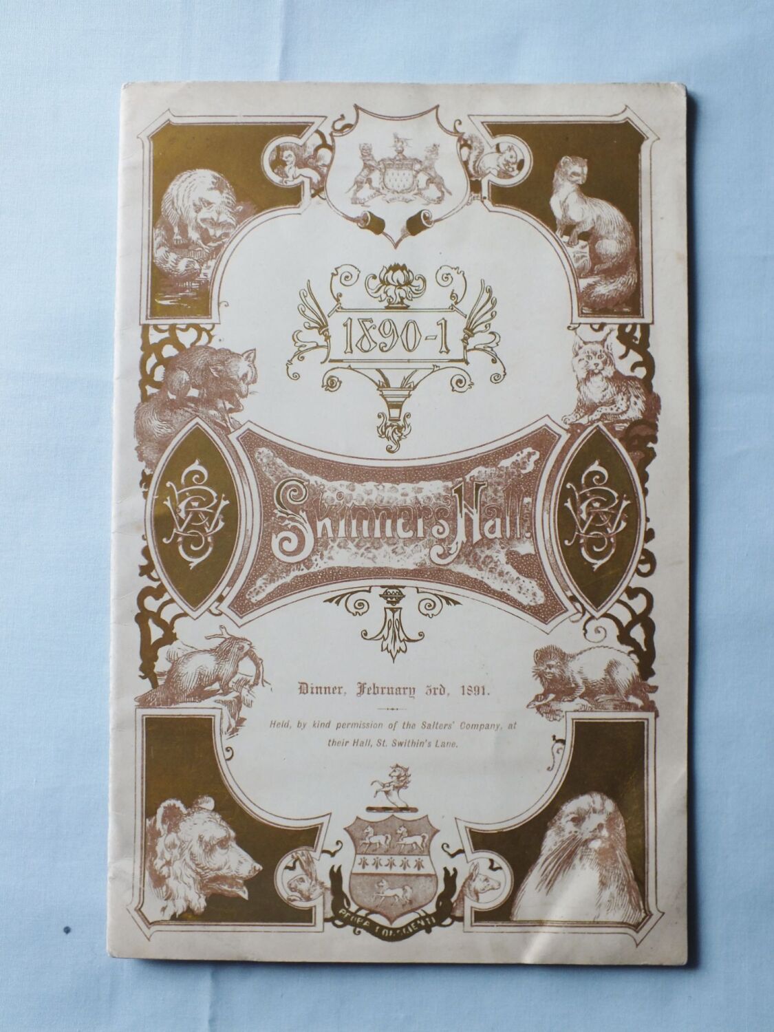 Skinners Hall - Programme of Music Performed at Dinner, Tuesday ...