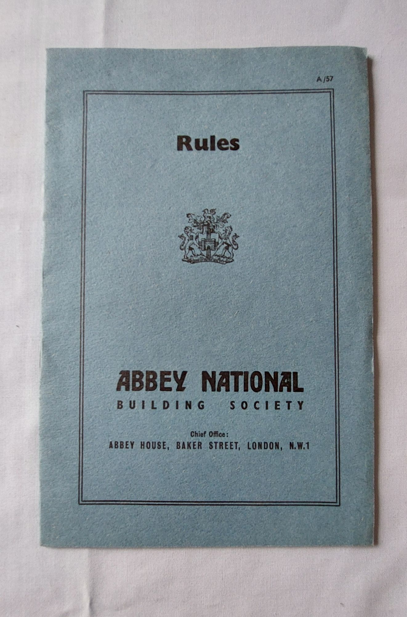 Abbey National Building Society Circa 1950s Rules Booklet | Rhodons ...