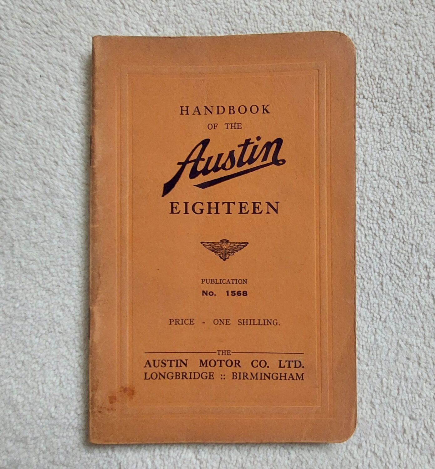 Austin Eighteen Drivers Handbook-Publication No 1568 | Rhodons Collectables